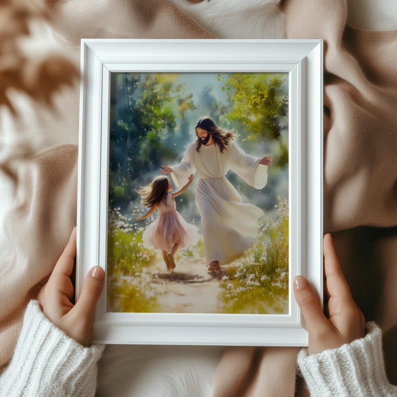 Dance With Jesus Christ, Jesus and Little Girl Dancing, Modern ...
