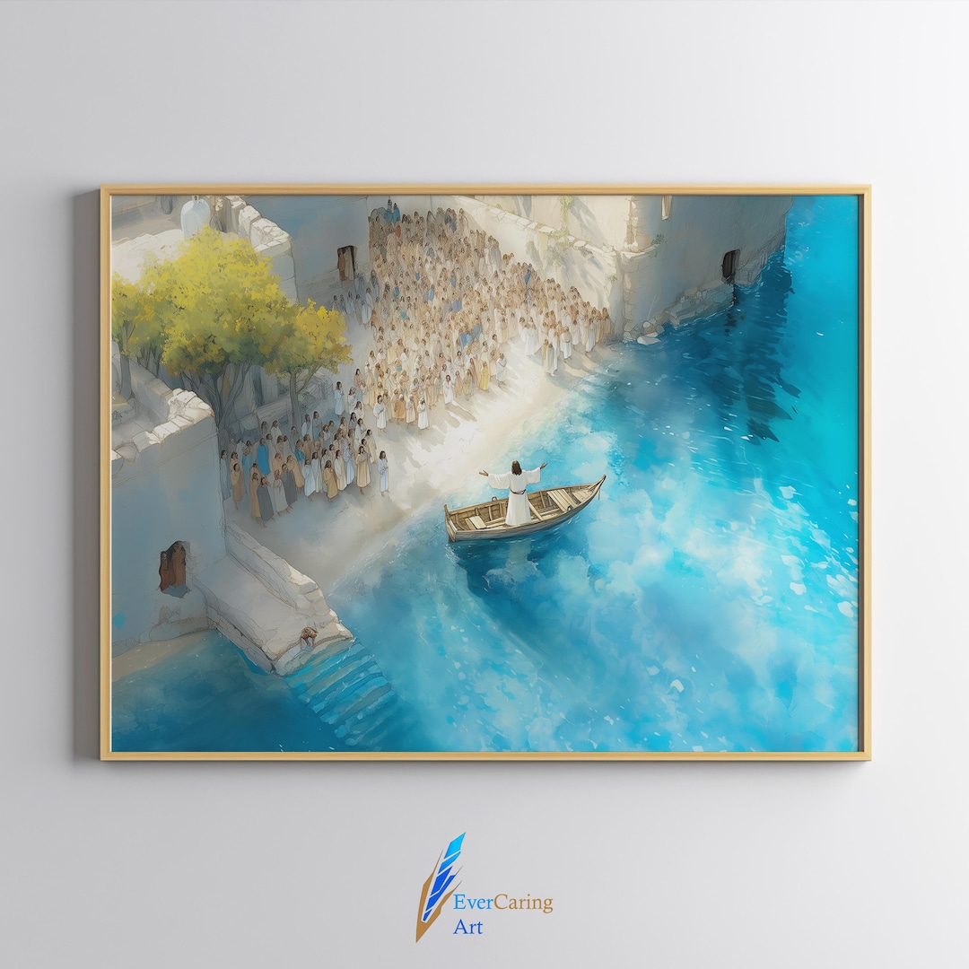 Jesus Teaching From Boat, Luke 5:1-11, Fishers of Men, Sermon on ...