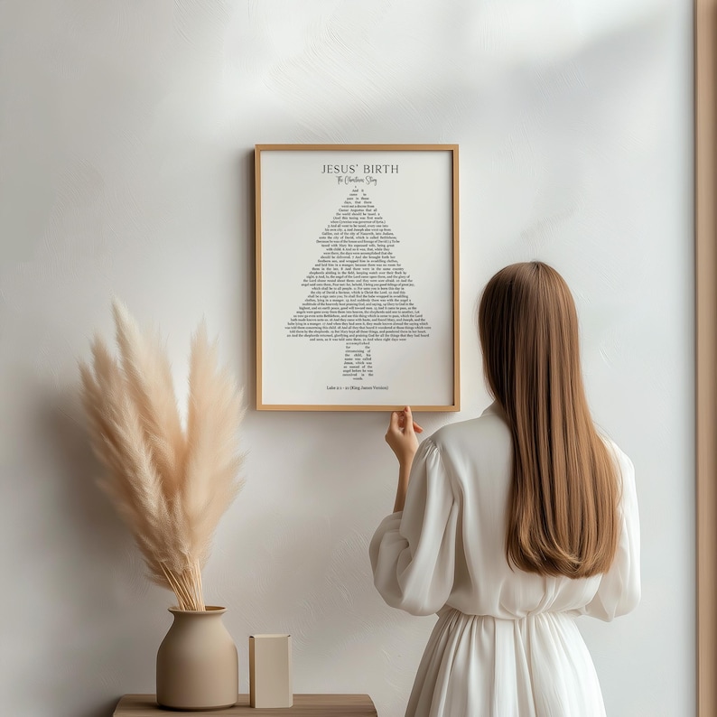 Christmas Story, Luke 2 1-21, Bible Verse Decor, Jesus Birth Scripture ...