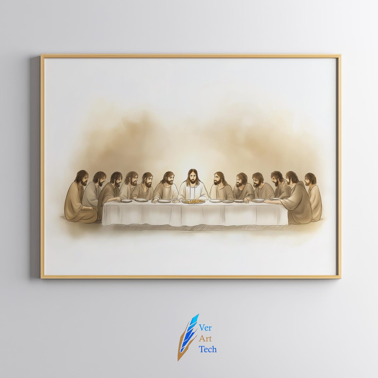 The Last Supper Wall Art, LDS Painting, Jesus Christ Water Color, Bible ...