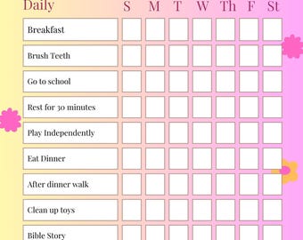 Chore Chart Templates - Etsy