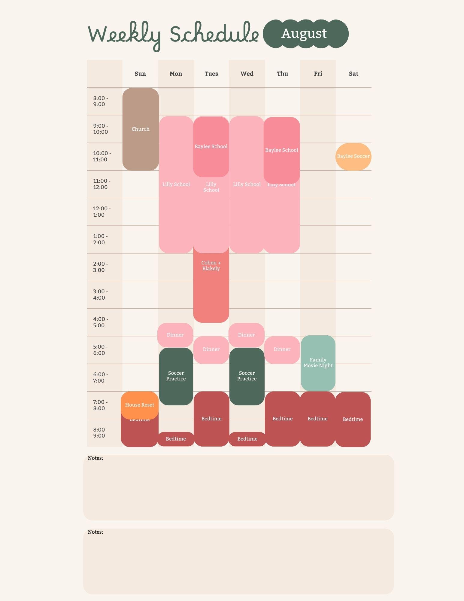Weekly Schedule Template Editable Canva Link - Etsy