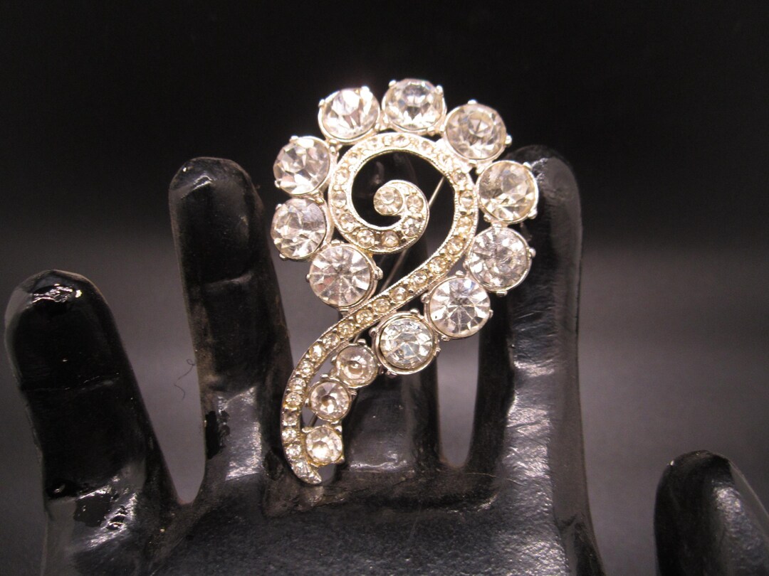 Vintage Signed Coro Question Mark Brooch, 1960's Beauty With All Stones ...