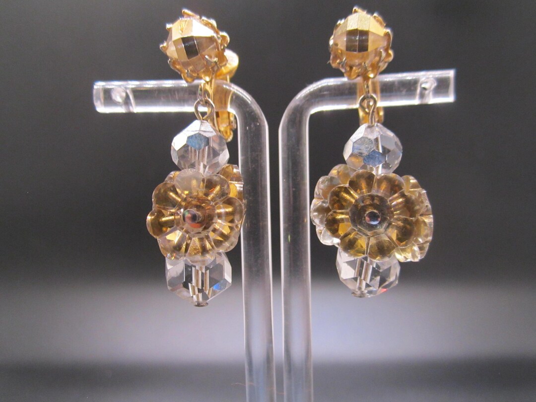 Vintage Vendome Bernstein und klares europäisches Glas / Crystal ...
