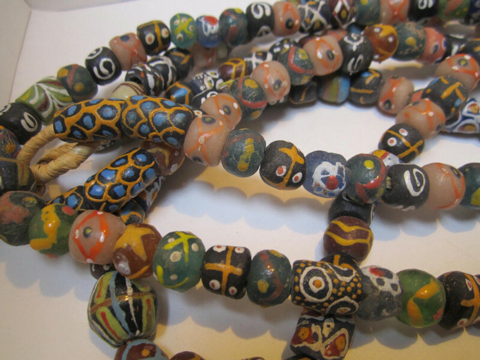 Vintage Ghana Powder Glass Beads: Two Strands, Craft Jewelry Supplies ...