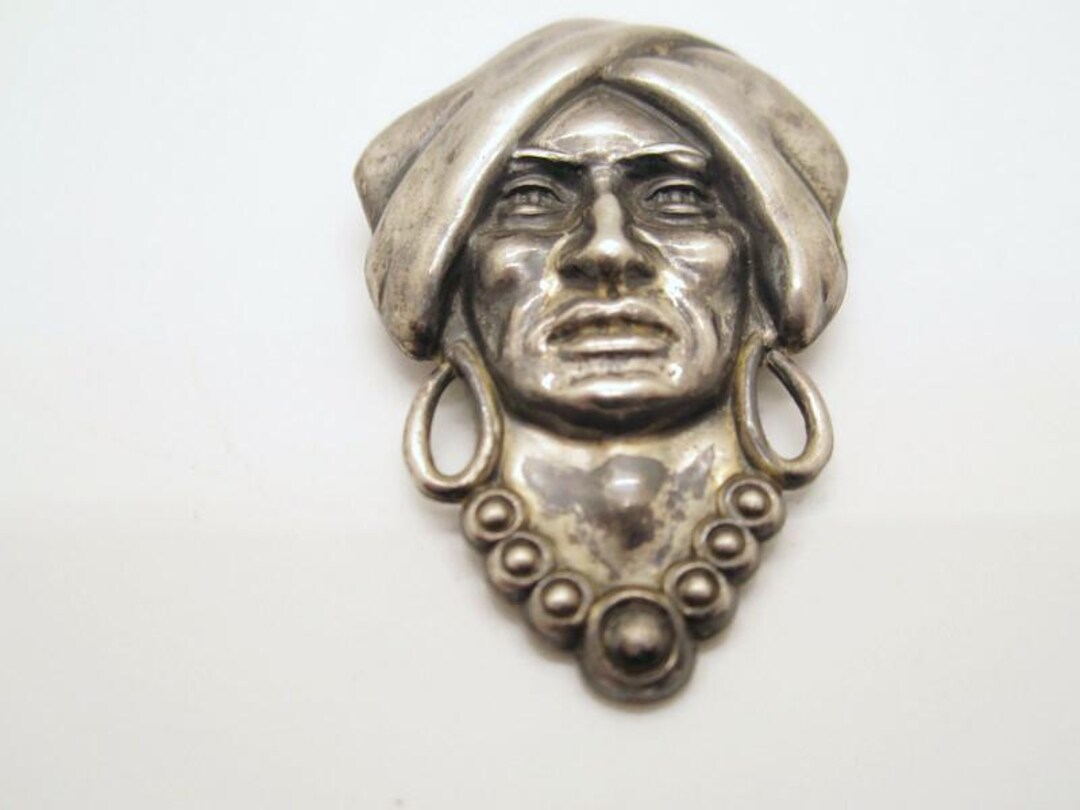 Vintage Silverman Brothers Turkish Arab Genie Brooch, 1940-50's Era ...
