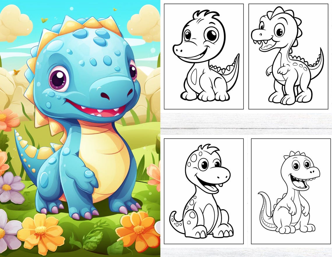 Cute Dinosaur Coloring Pages, Dinosaur Coloring Pages for Kids ...