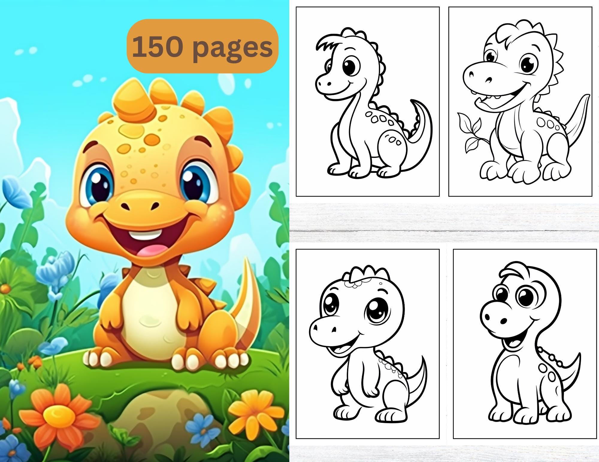 Cute Dinosaur Coloring Pages, Dinosaur Coloring Pages for Kids ...