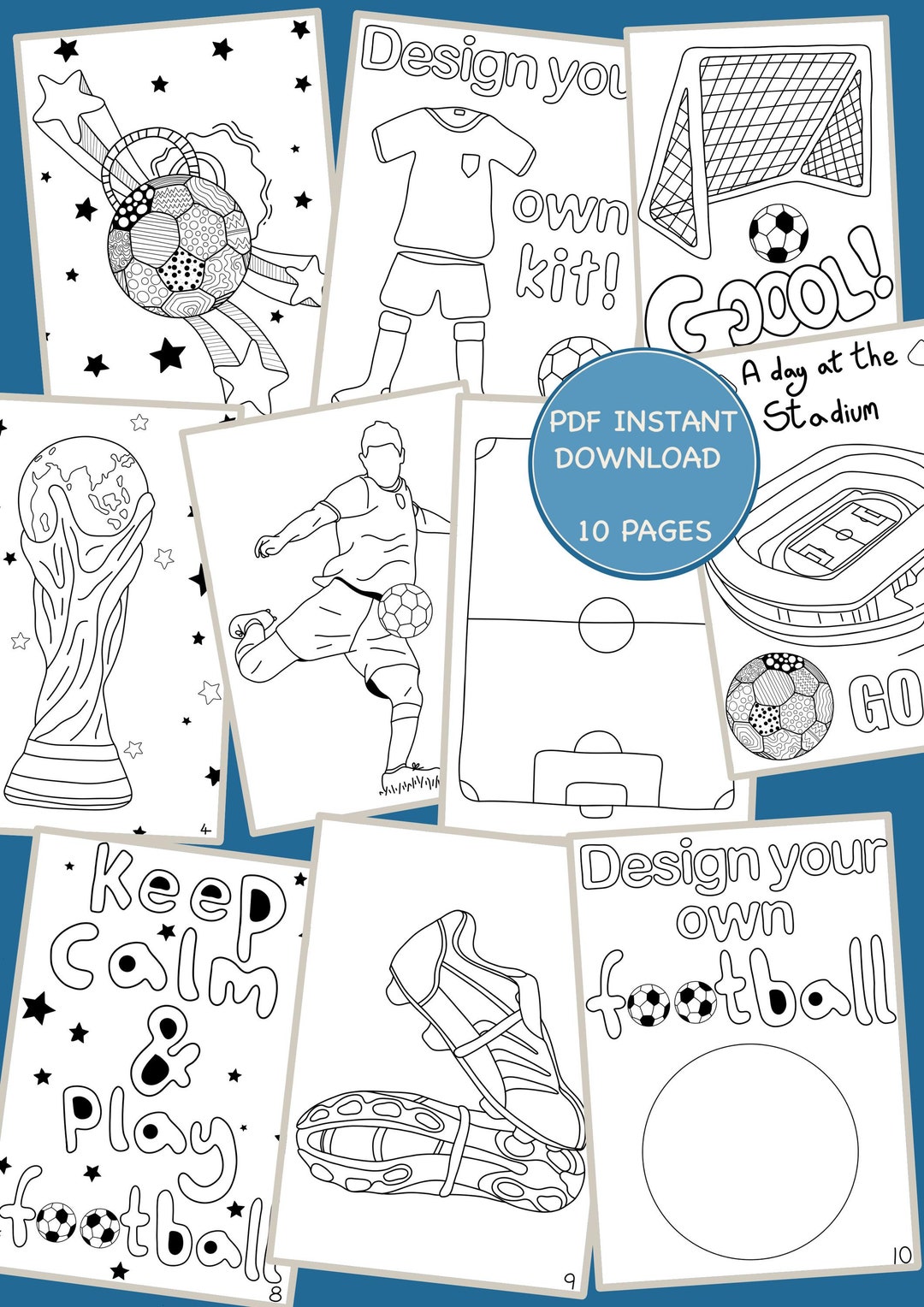 Football Colouring Pack - Etsy