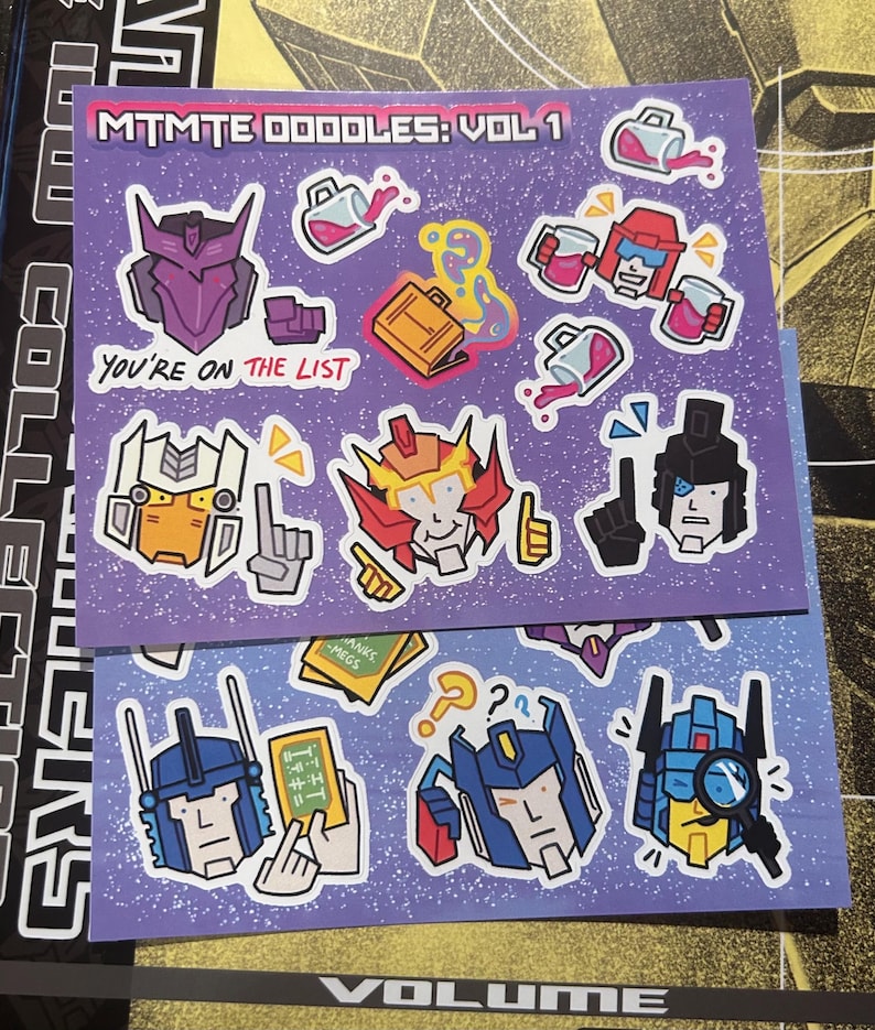 TRANSFORMERS MTMTE Doodle Sticker Sheets - Etsy