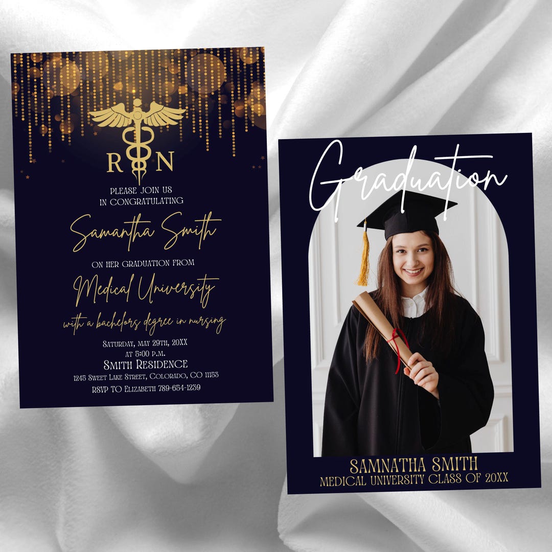 Editable Nursing Graduation Invitation, Nursing Graduation Invitation ...