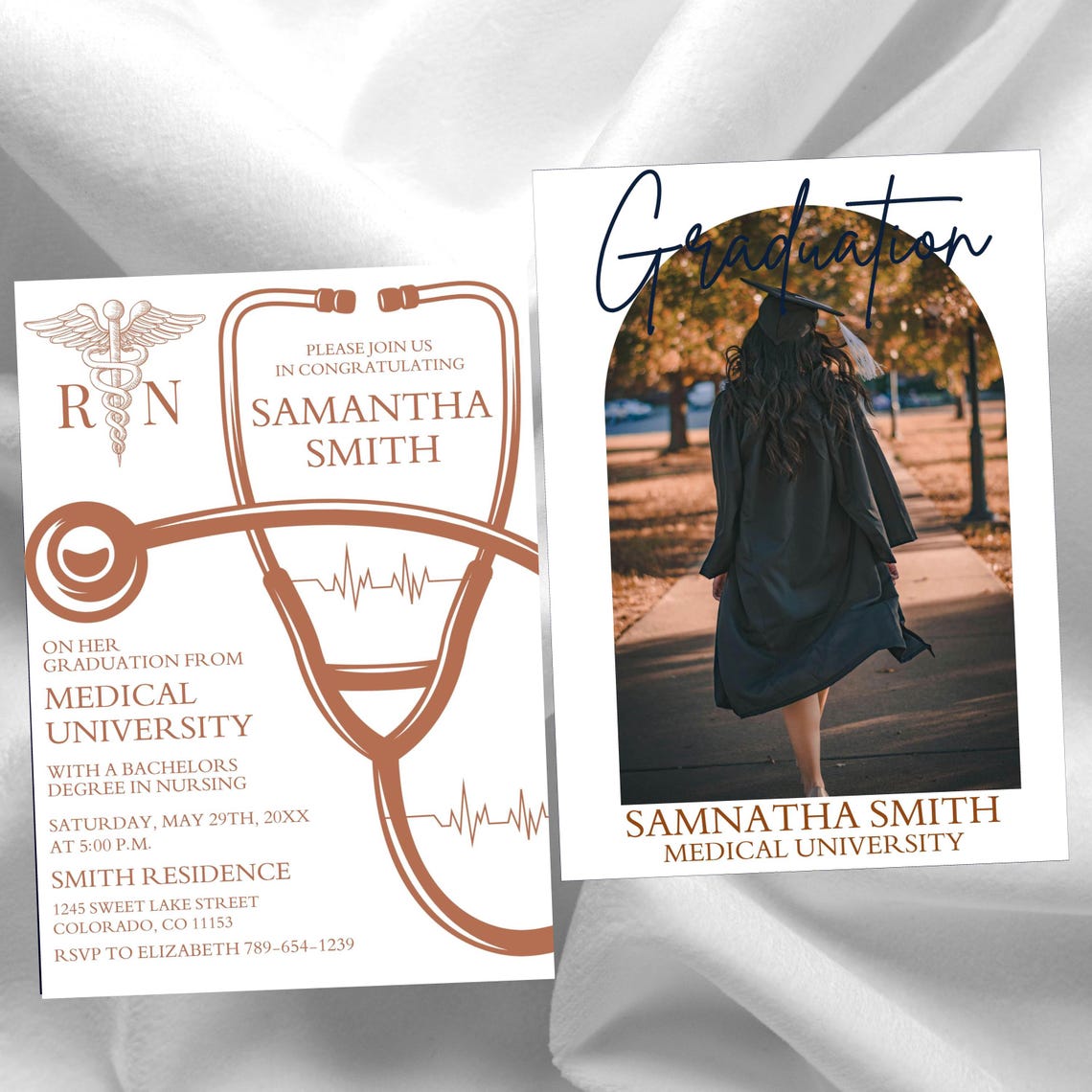 Editable Graduation Party Invitation, Nursing Graduation Invitation ...