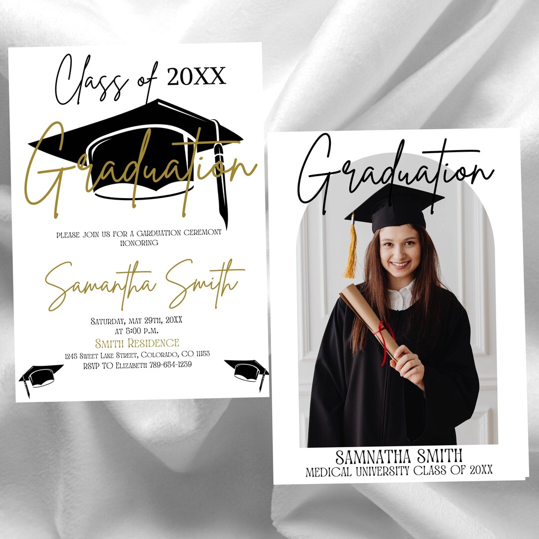 Editable Nursing Graduation Invitation Template With Photo (digital ...