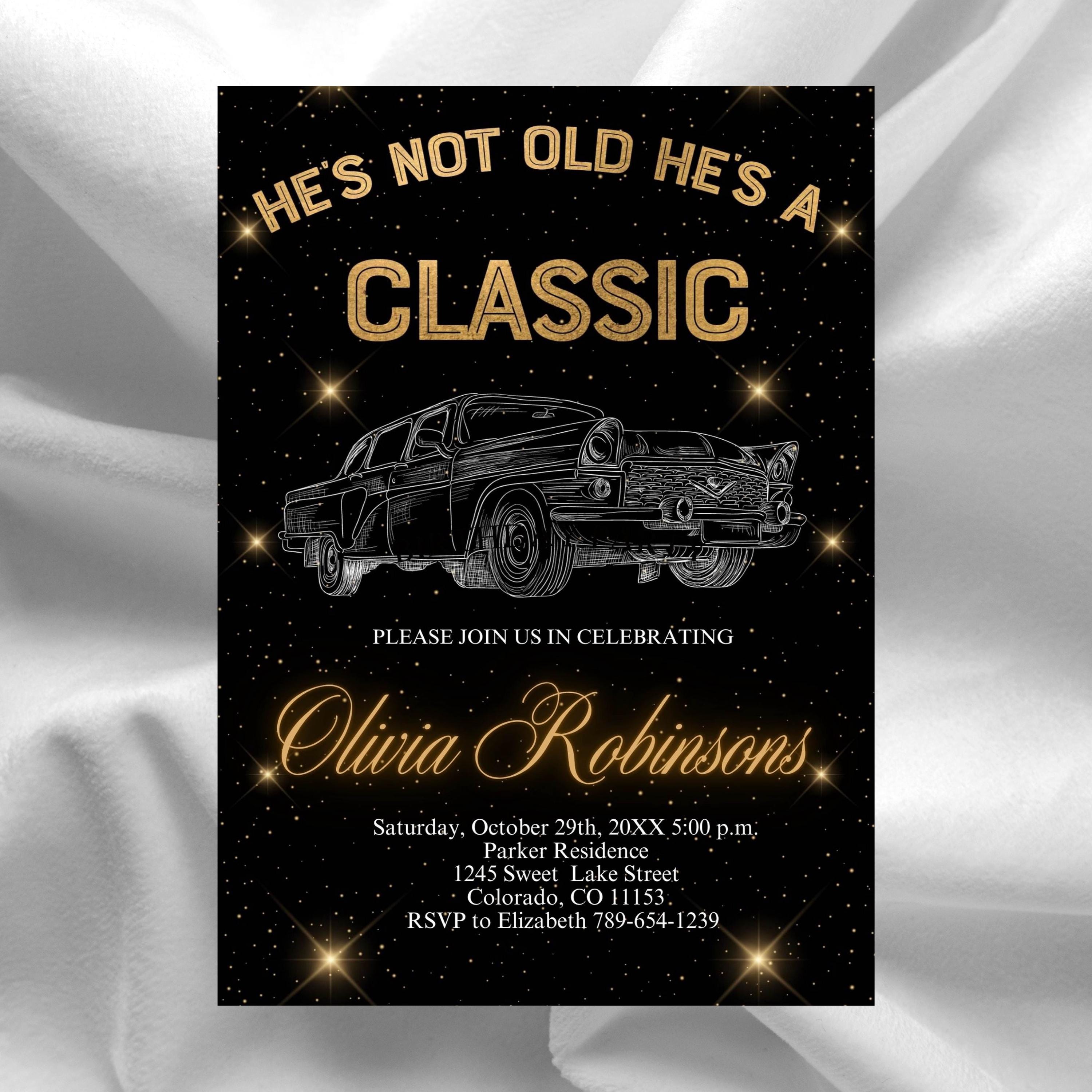 Vintage Car Birthday Invitation: Classic Theme (digital Download) - Etsy
