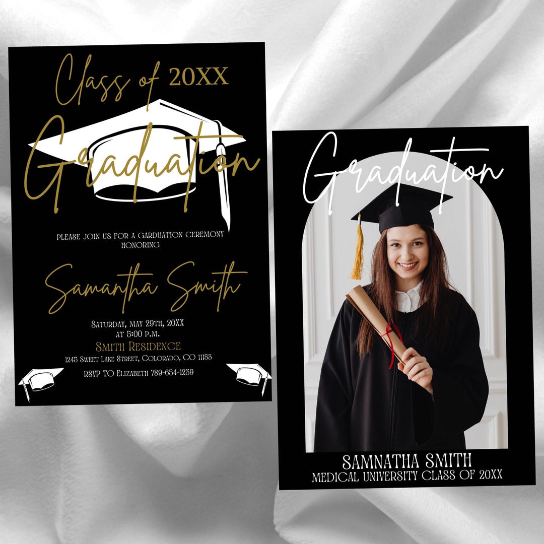 Editable Nursing Graduation Invitation With Photo (digital Template) - Etsy