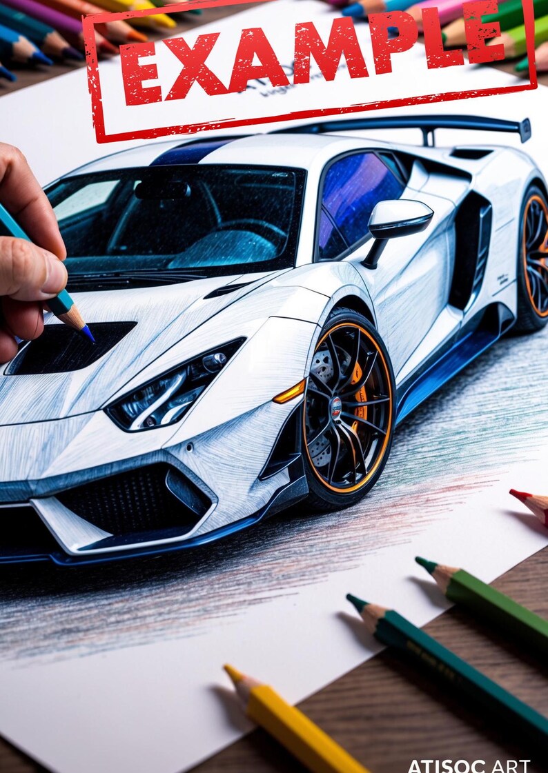 Super Sports Car Coloring Page Printable PDF for Instant Download - Etsy