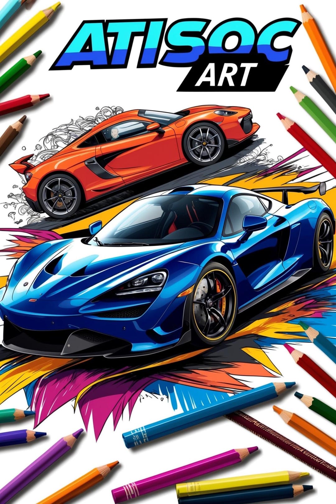 Super Sports Car Coloring Page Printable PDF for Instant Download - Etsy