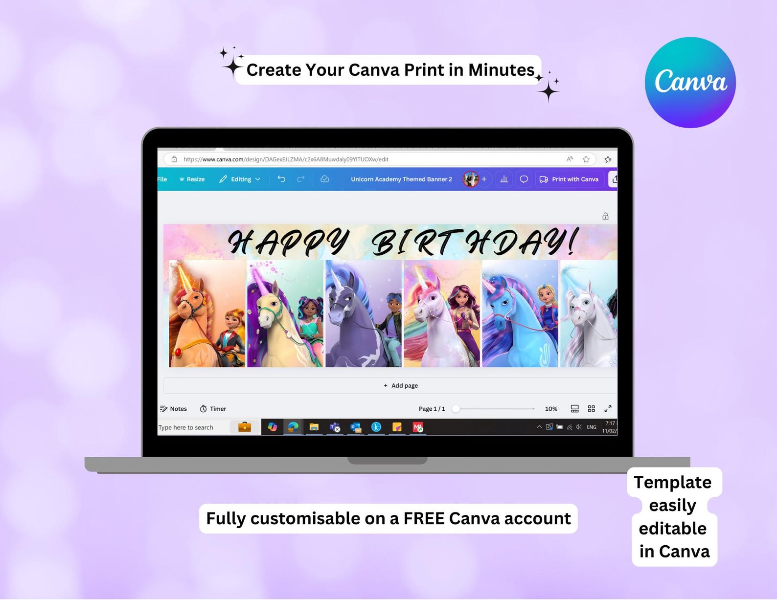 Custom Themed Party Banner: DIY Printable Canva Template (instant ...