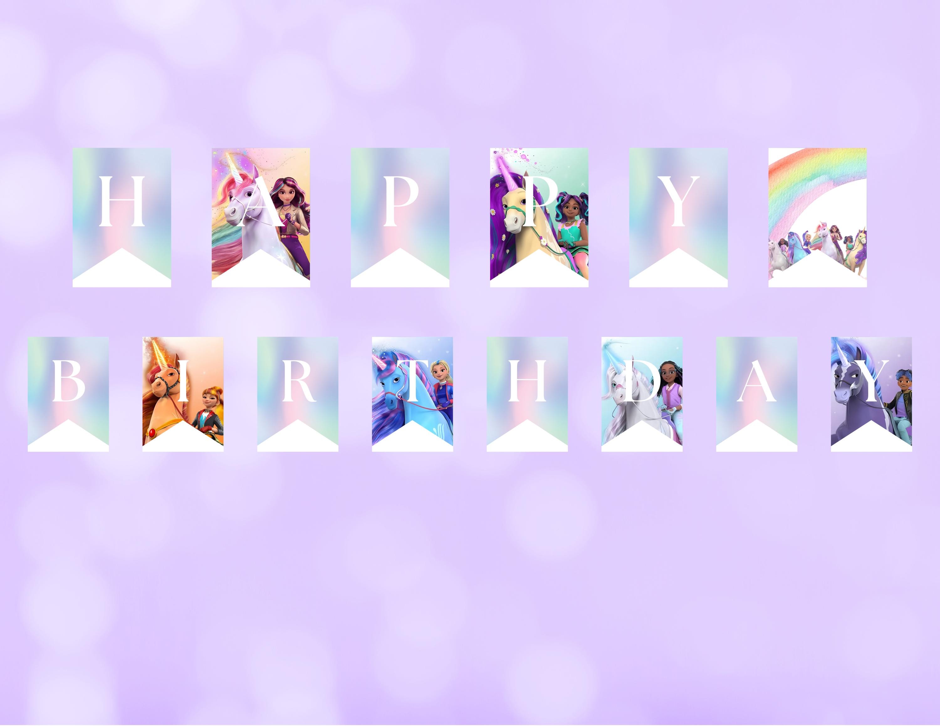 Unicorn Academy Party Banner: DIY Printable Bunting (instant Download ...