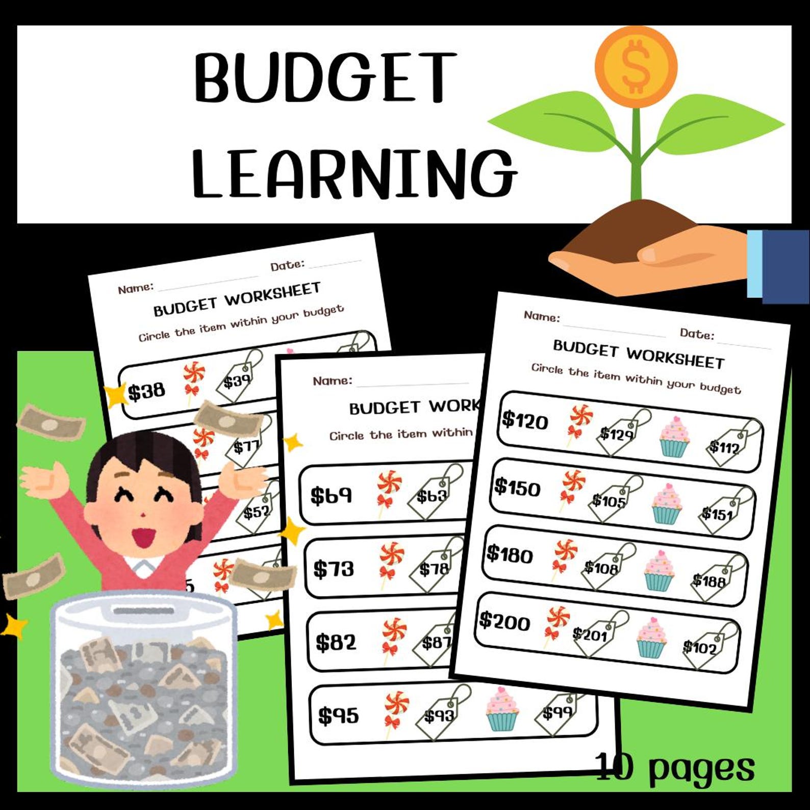 Budget Worksheet Life Skill Money for Special Education and 1 St Grade ...