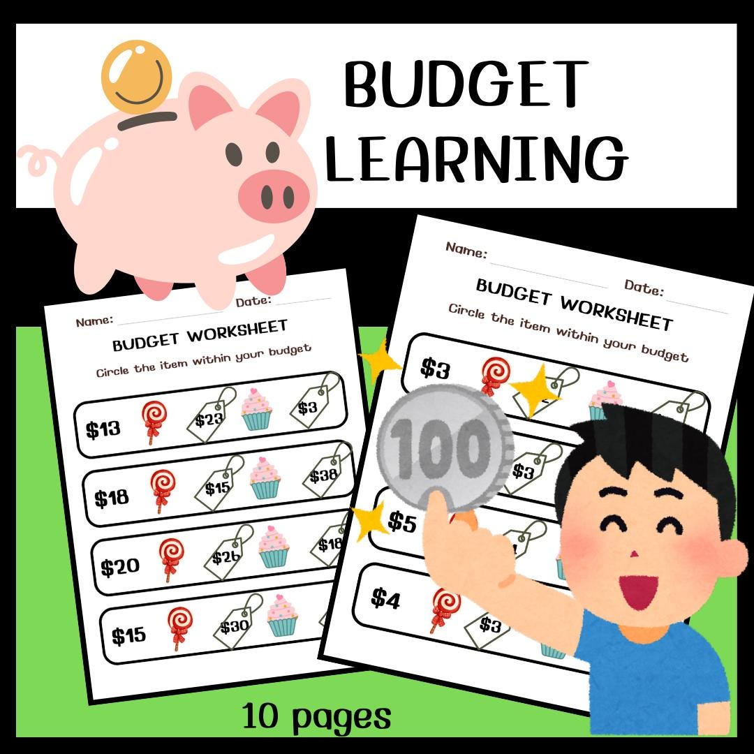Budget Worksheet Life Skill Money for Special Education and 1 St Grade ...