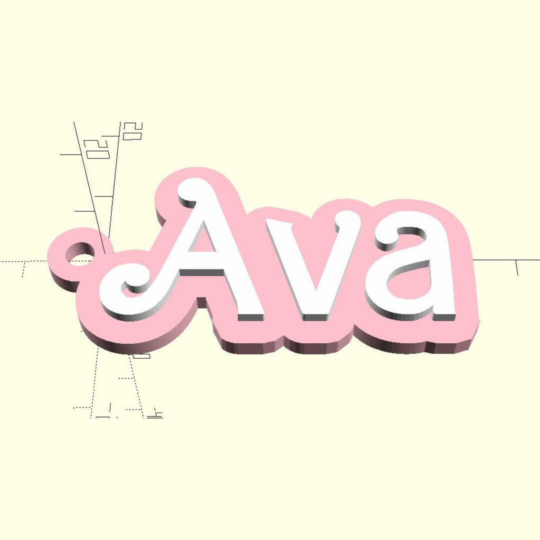 Ava Keychain for Gift Digital STL File 3d Print File Format Custom ...