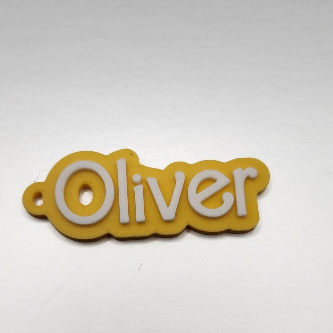 Oliver Keychain for Gift Digital STL File 3d Print File Format Custom ...