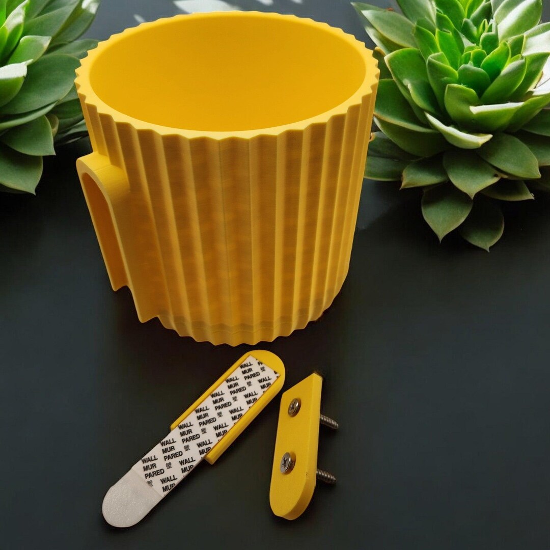 Large Yellow Verdant Design Indoor Wall Planter Pot Mid Century Modern ...