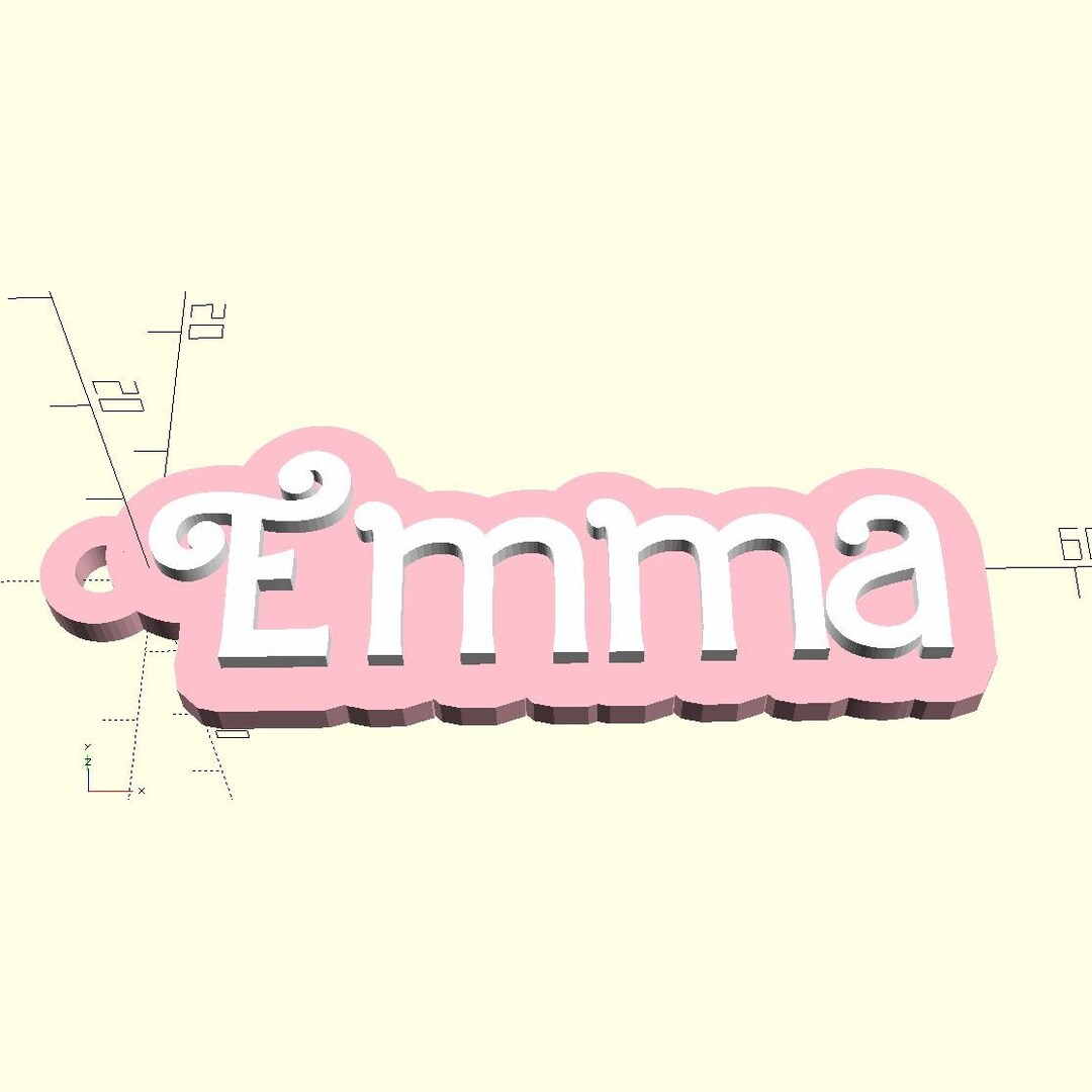 Emma Keychain for Gift Digital STL File 3d Print File Format Custom ...