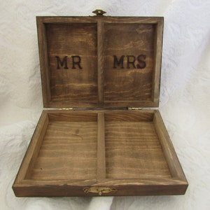 Nautical Wedding Ring Box Beachy Coastal Rustic Striped Aged Ivory ...