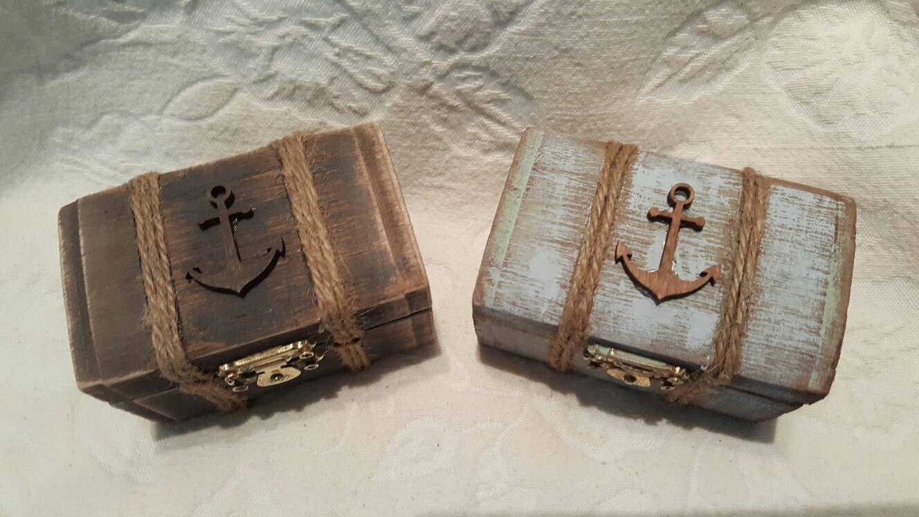 Beachy Coastal Nautical Shabby Chic Rustic Wedding Ring Box - Etsy