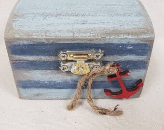 Beachy Coastal Nautical Shabby Chic Rustic Wedding Ring Box Gift Box ...