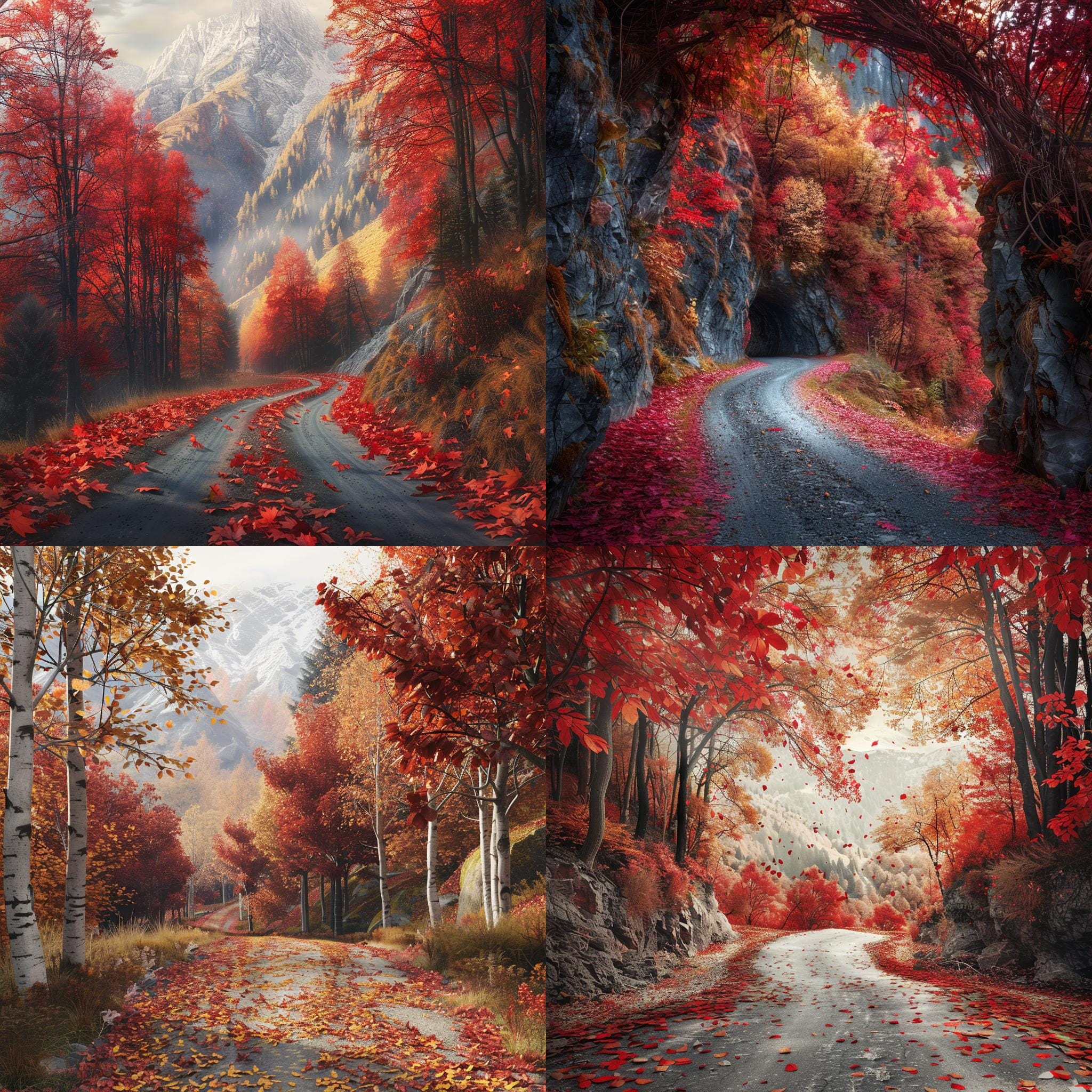 24 Autumn Forest Path Clipart, Fall Foliage Digital Art, Scenic Nature ...