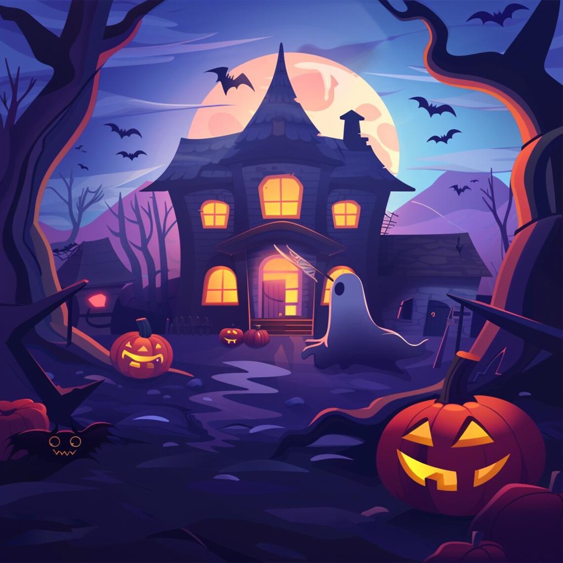 28 Halloween Night Haunted House Clipart, Haunted House Clipart ...
