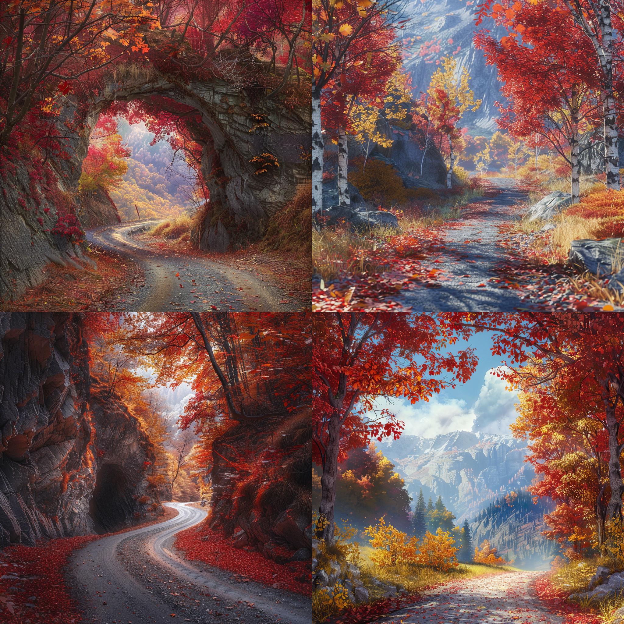 24 Autumn Forest Path Clipart, Fall Foliage Digital Art, Scenic Nature ...