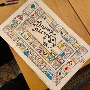 Drunk Dice. Party Drinking Board Game! - Etsy