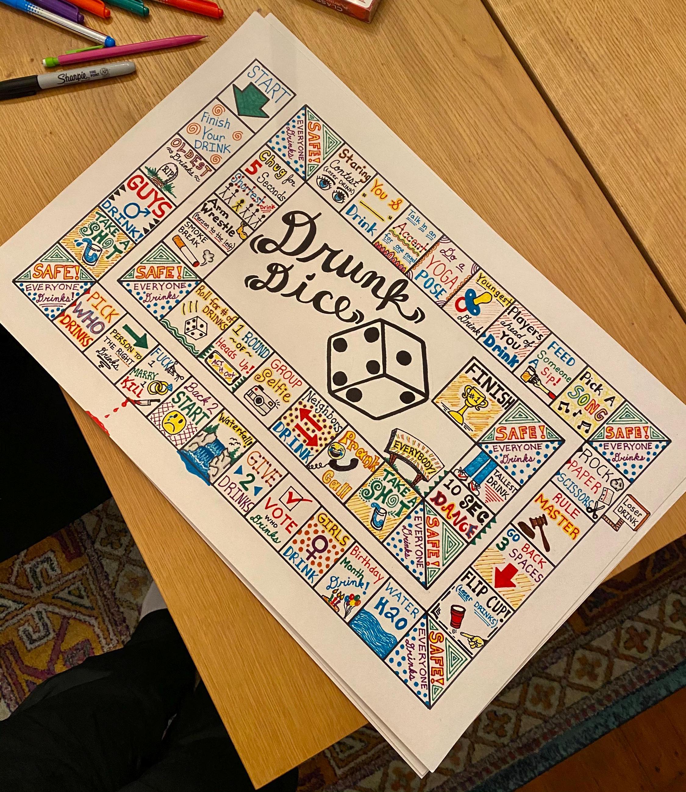 Drunk Dice. Party Drinking Board Game! - Etsy