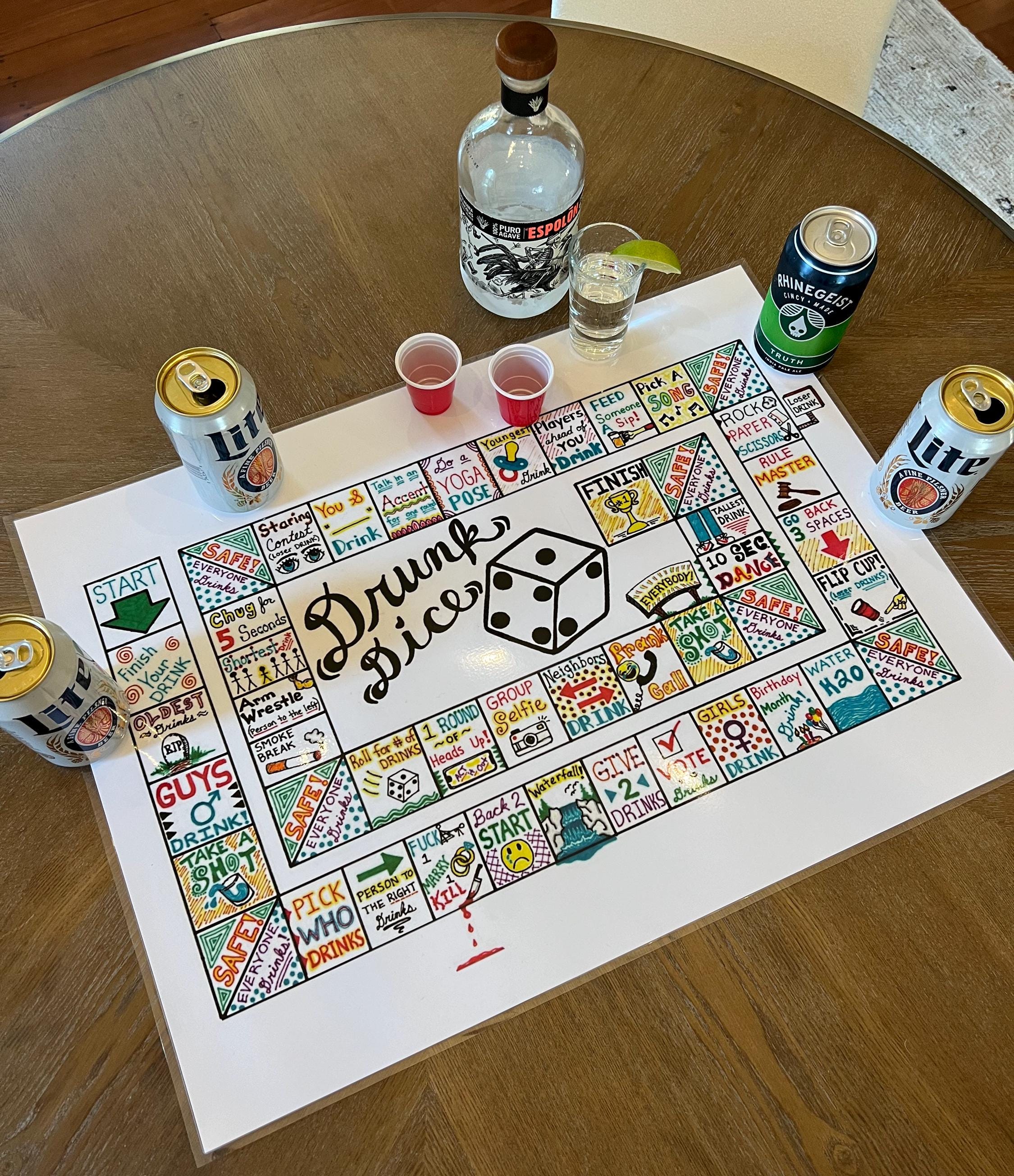 Drunk Dice. Party Drinking Board Game! - Etsy