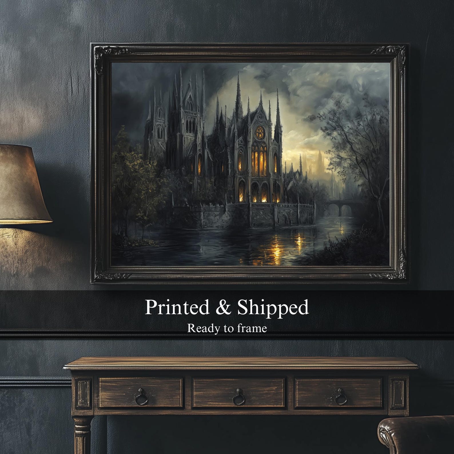 Gothic Vampire Castle Wall Art Print | Dark Academia Victorian Decor - Etsy
