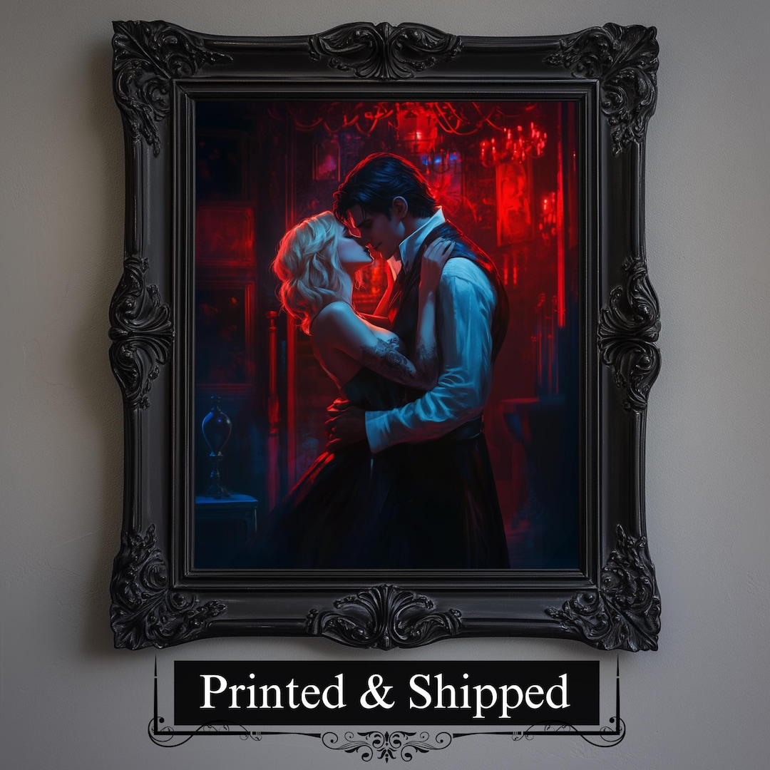Gothic Vampire Couple Art Print, Dark Cottagecore Halloween Decor - Etsy
