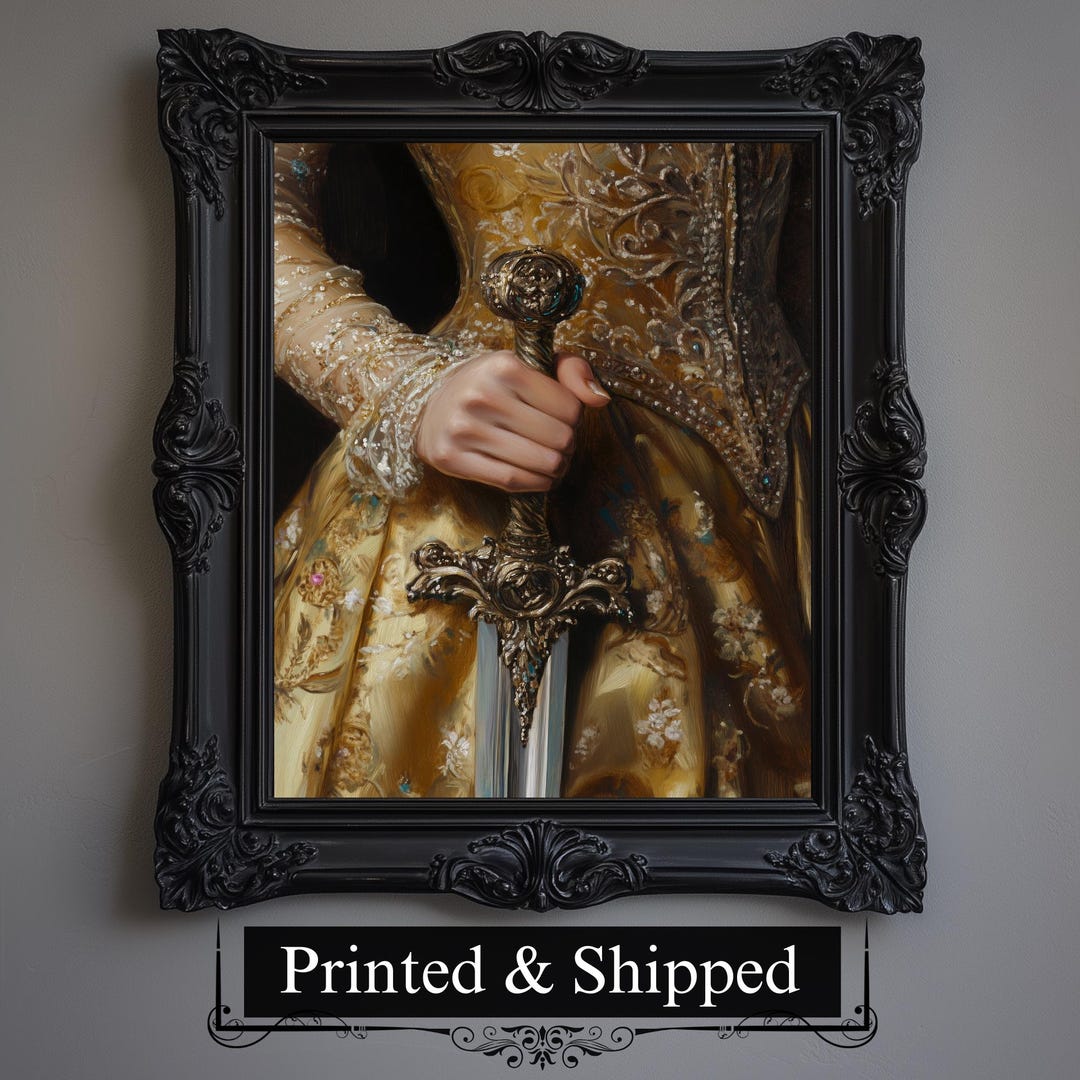 Victorian Lady Art Print | Dark Academia Baroque Wall Art, Moody ...