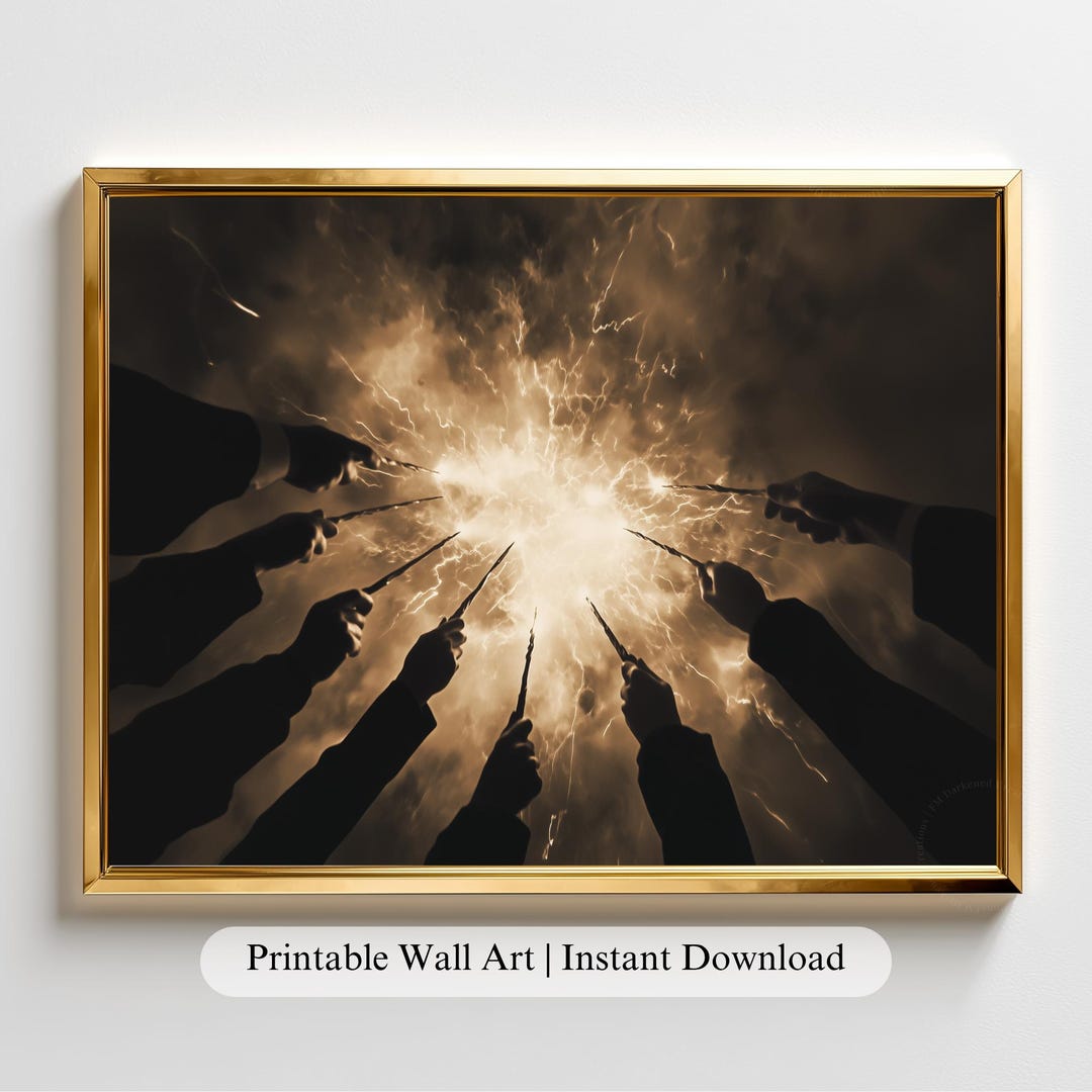 Wizards & Spells Wall Art | Wand Training Print | Vintage Sepia Witch ...