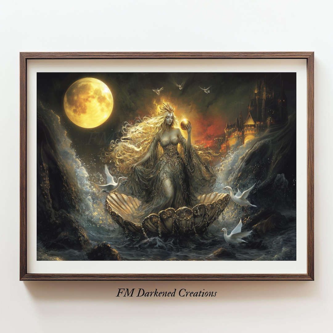 Aphrodite Gothic Art Print | Vintage Greek Goddess Painting (digital ...