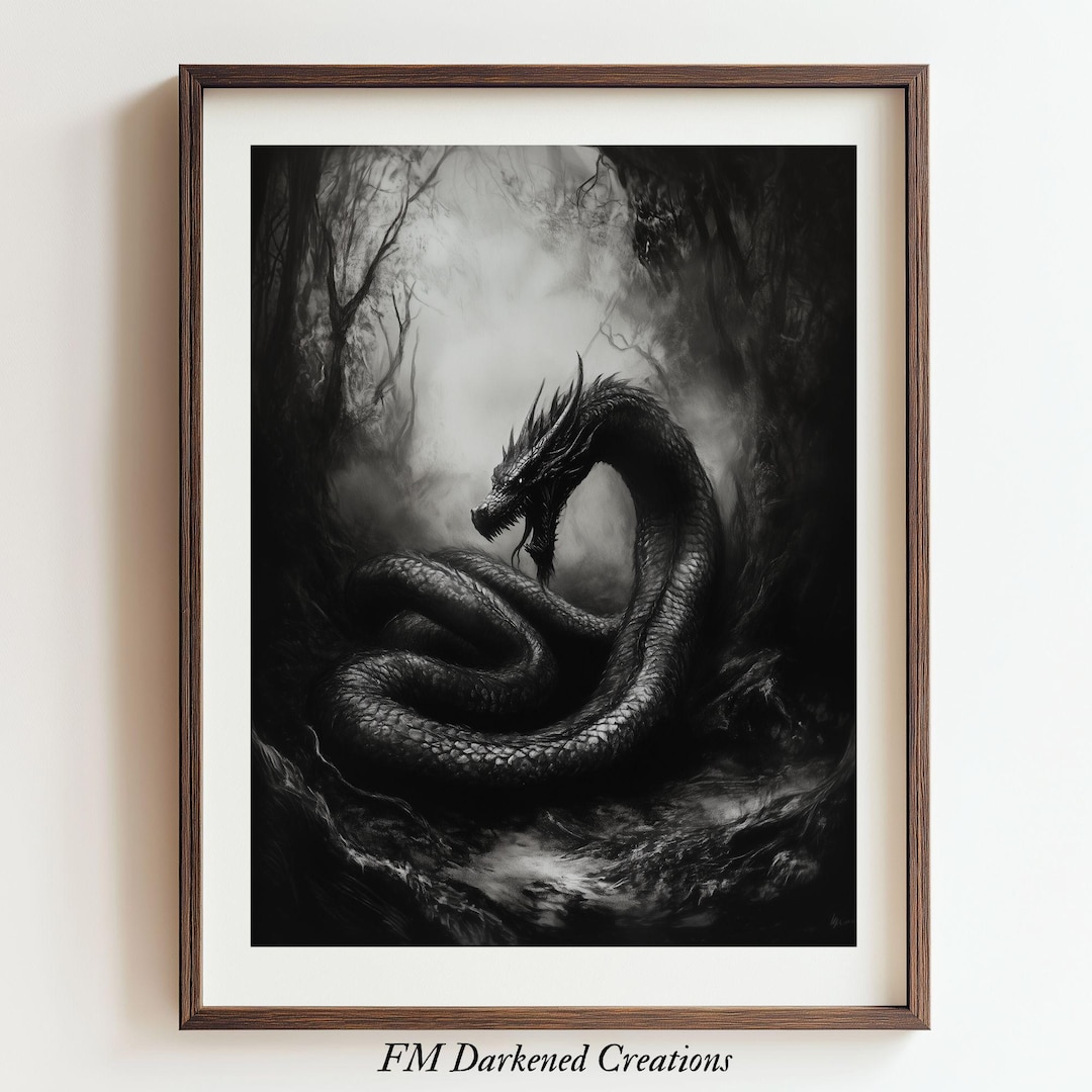 Snake Painting | Gothic Serpent Digital Art | Dark Animal Printable ...