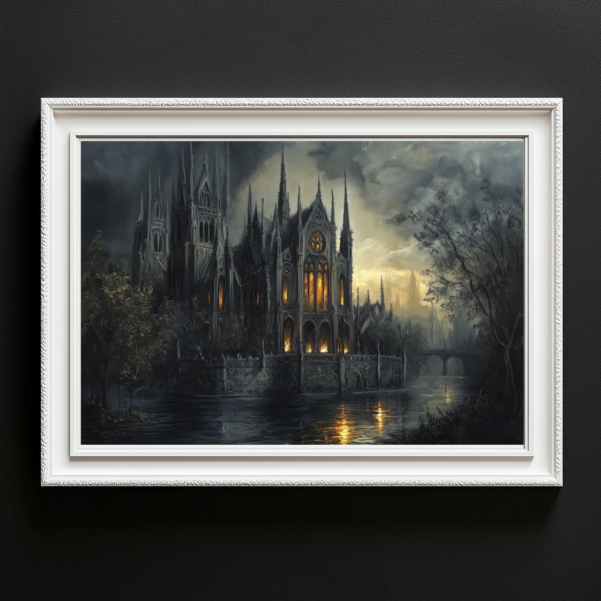 Gothic Vampire Castle Wall Art Print | Dark Academia Decor - Etsy