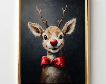 Rudolph the Red Nosed Reindeer Print Hi Rez Christmas Print Digital ...