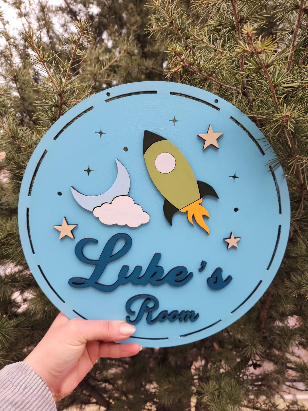 Custom Planet Figured Wooden Baby Room Door Ornament, Wooden Custom ...