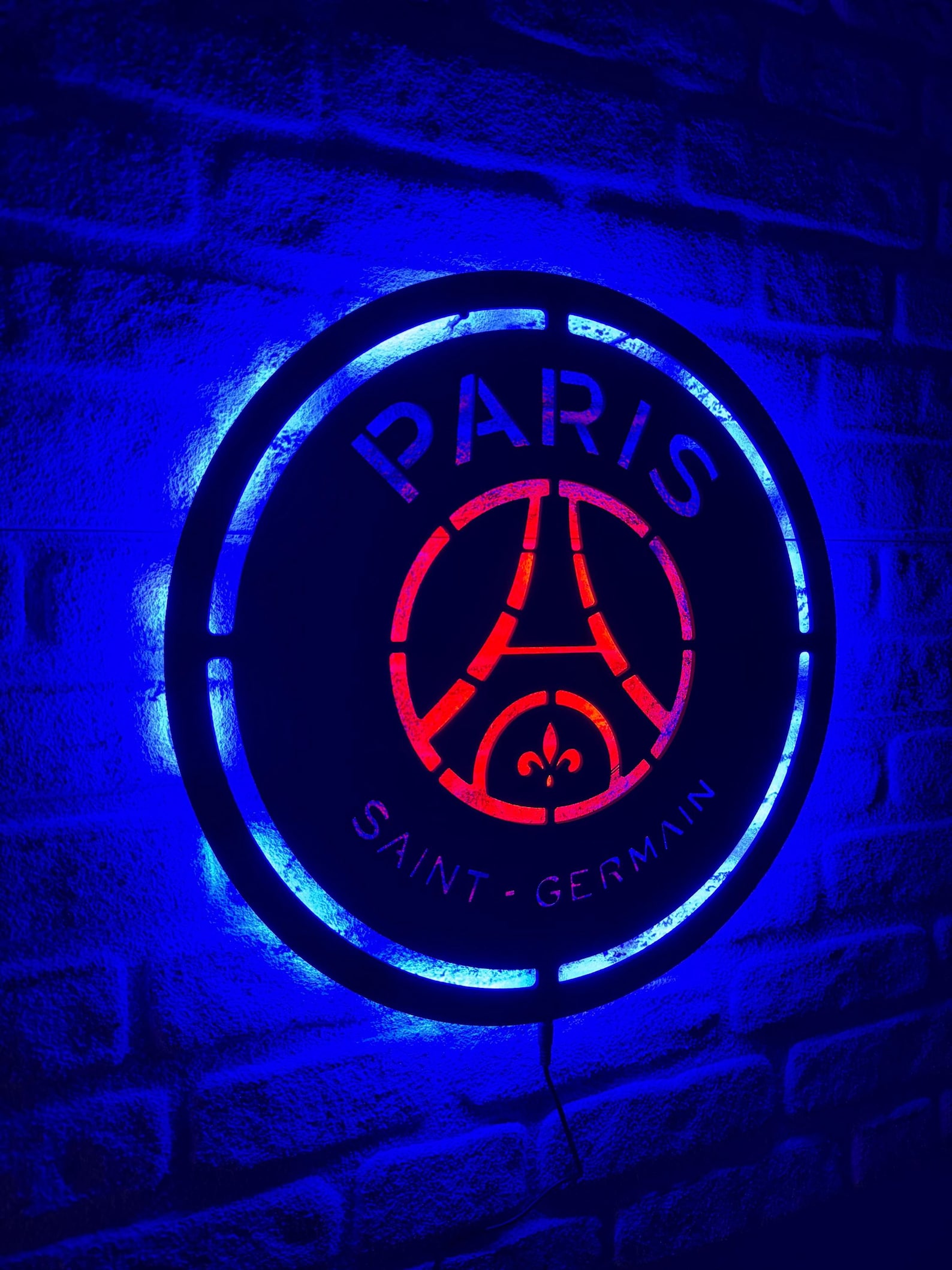 PSG Led Sign , Paris Saint-germain Wood Led Decor , PSG Neon Sign ...
