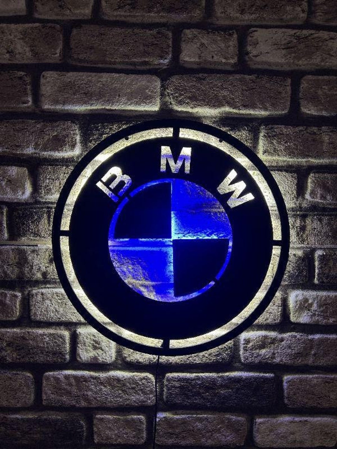 Bmw Wood Logo Led Sign , Bmw Neon Sign , Sleek Automotive Wall Decor ...