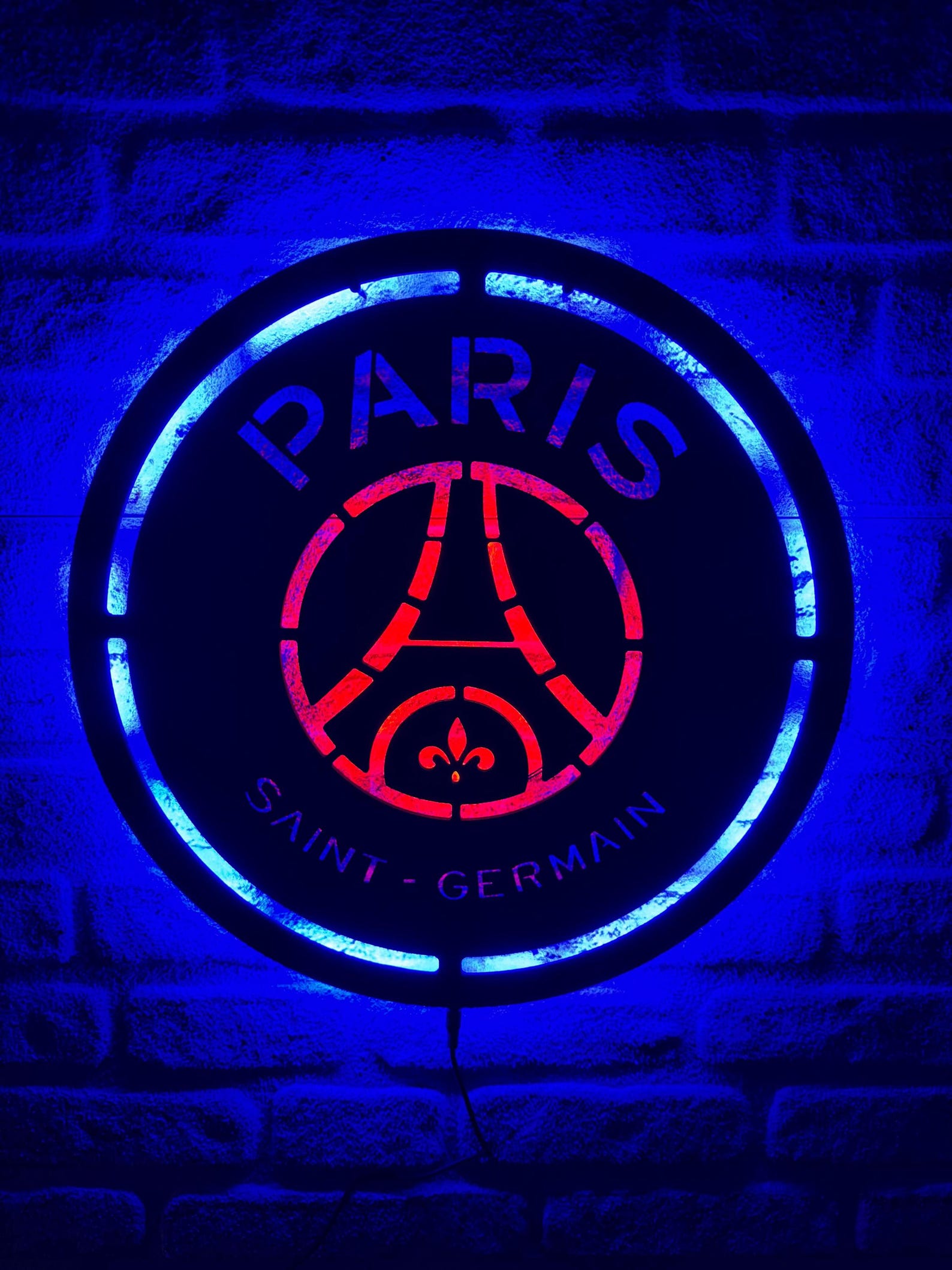 PSG Led Sign , Paris Saint-germain Wood Led Decor , PSG Neon Sign ...